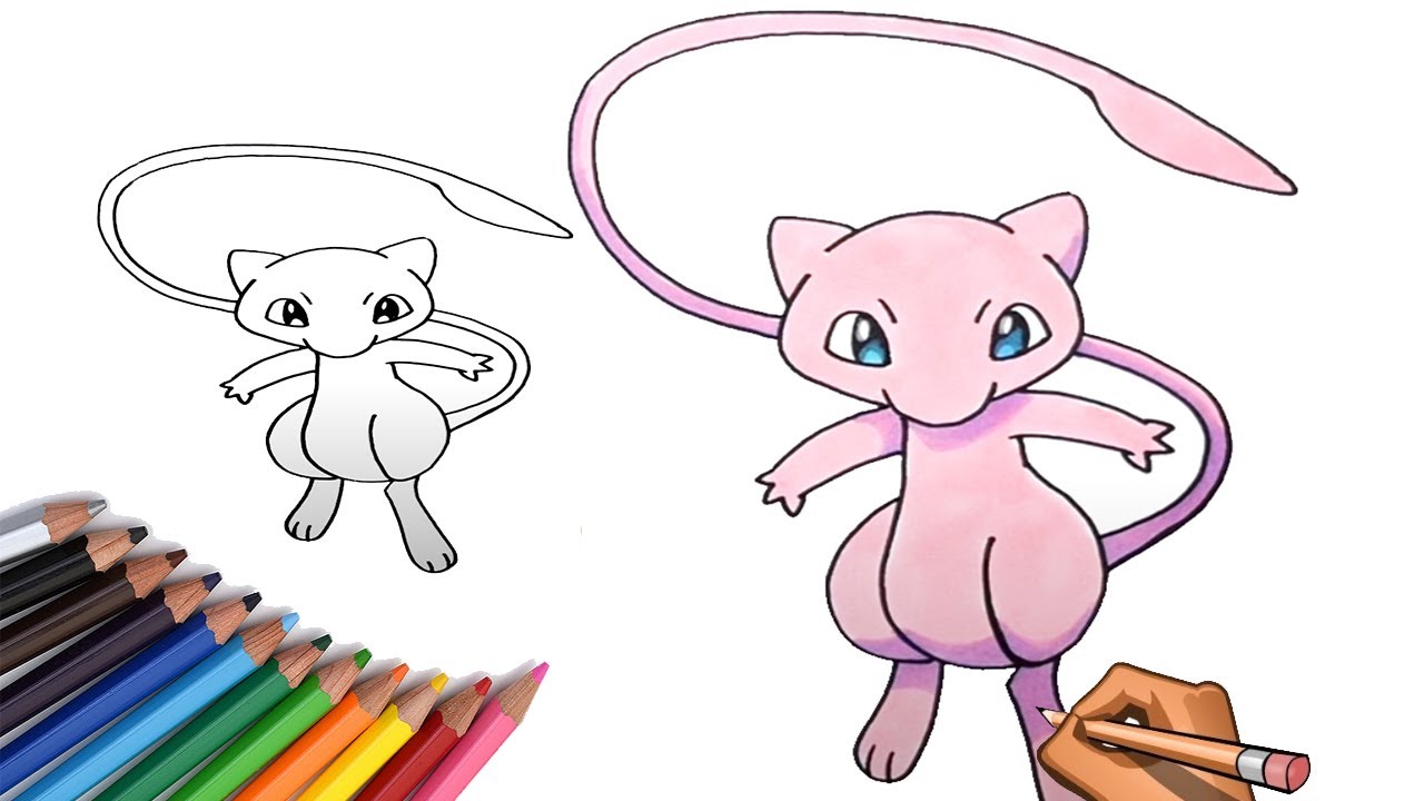 How To Draw Mew From Pokémon - YouTube