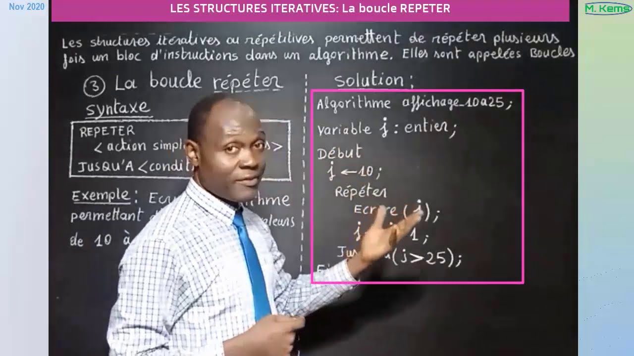 Informatique : structures itératives-la boucle répéter. Syntaxe et ...