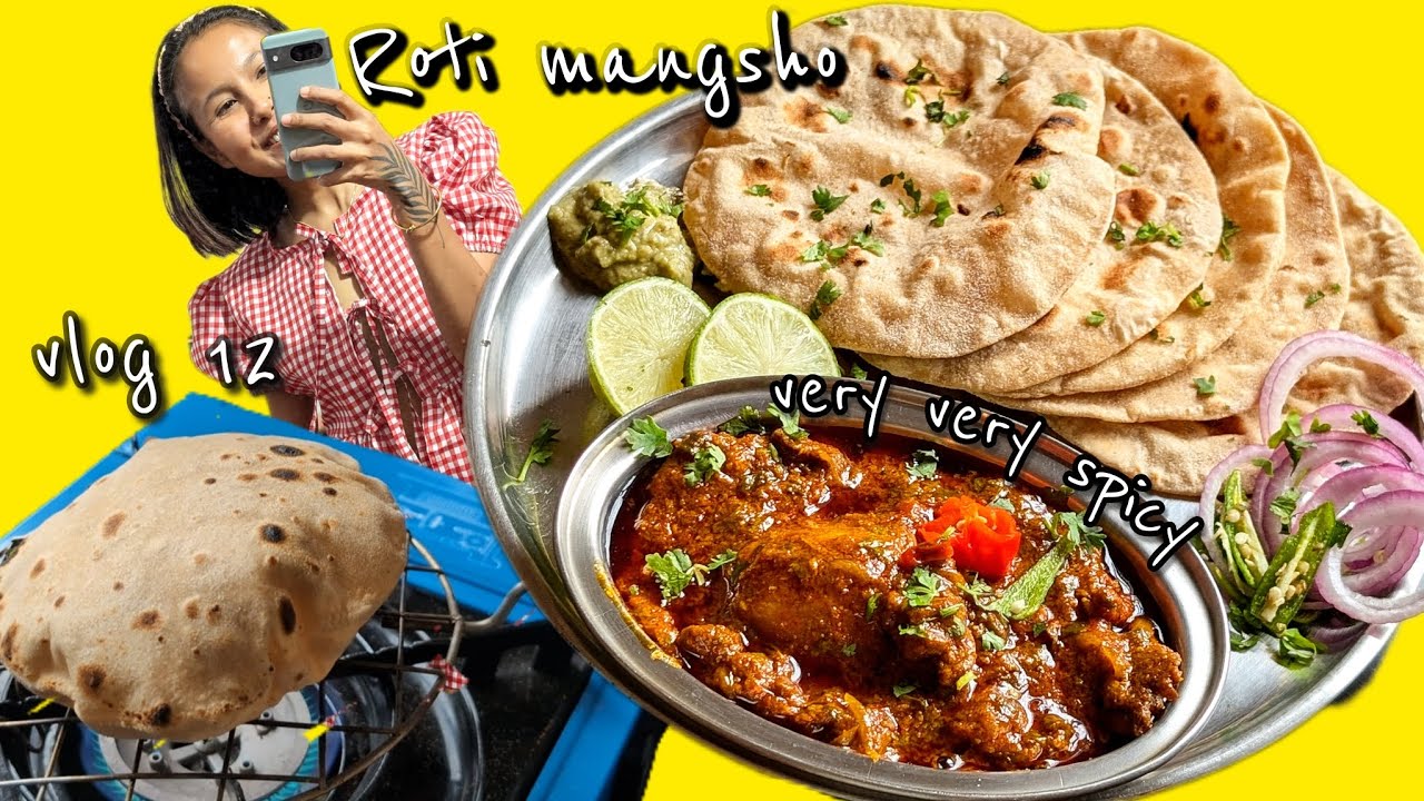 I MADE ROTI FOR FIRST TIME 🫣😝 ROTI MANGSHO (VEG MEAT) IN RAINY DAY VLOG ...