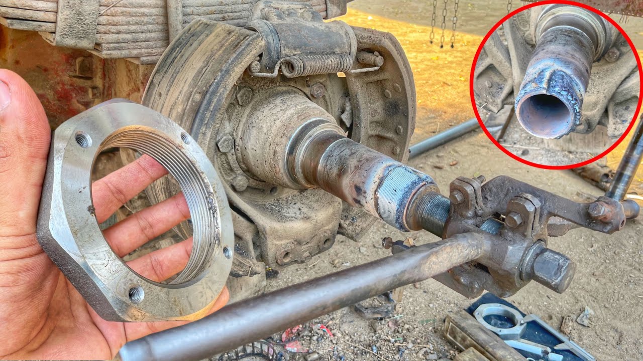 Rear Axle Spindle Thread Fix !Step-by-Step Guide with Handmade - YouTube