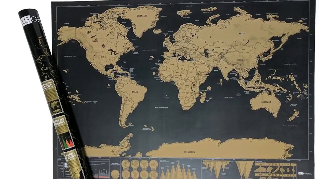 Deluxe Scratch Off World Map - YouTube