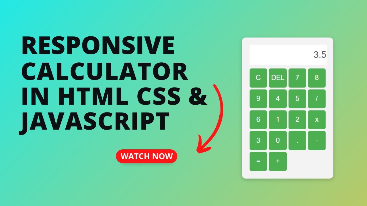 Create A Responsive Calculator In Html Css And Javascript Coding League 4336