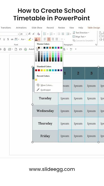 How to Create School Timetable in PowerPoint #slideegg - YouTube