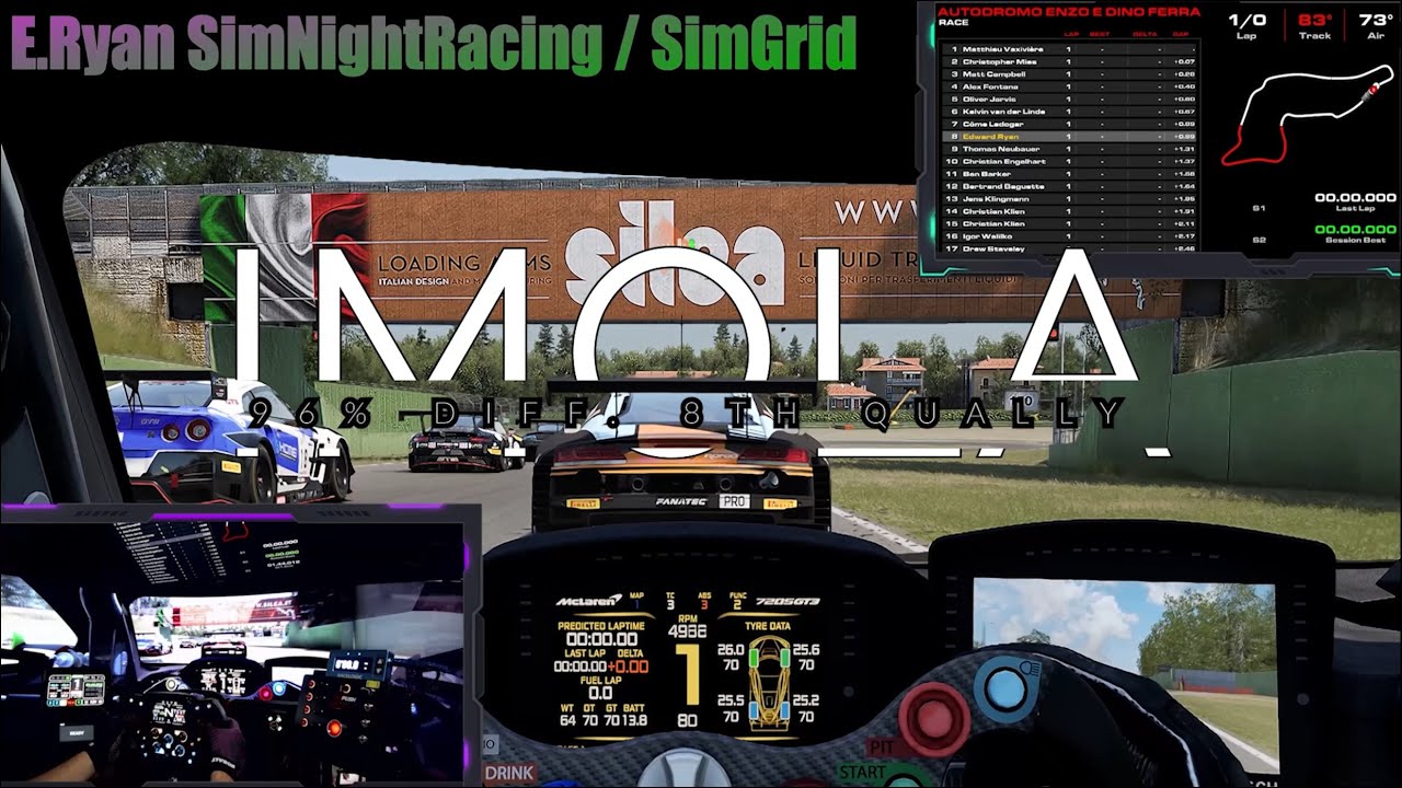 SIM RACING - FULL RACE ON IMOLA CIRCUIT - ACC ASSETTO CORSA ...