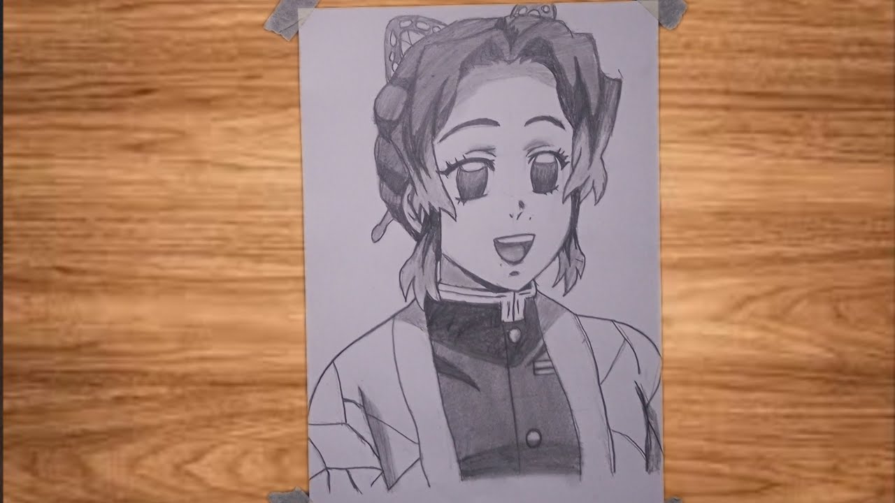 Shinobu drawing easy step by step || Demon slayer - YouTube