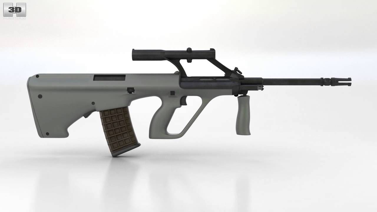 Steyr AUG A1 3D model by 3DModels.org - YouTube