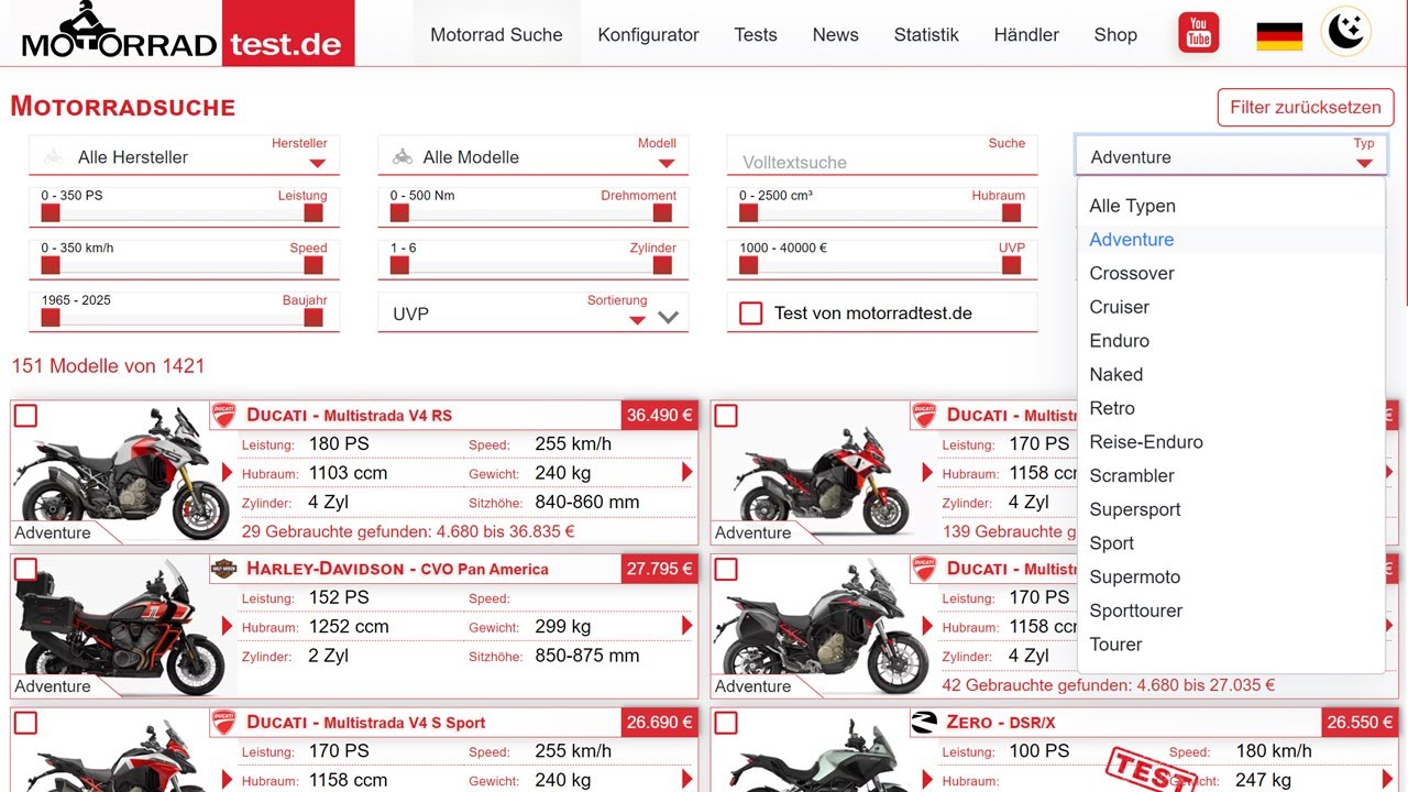 Arten Von Motorradern