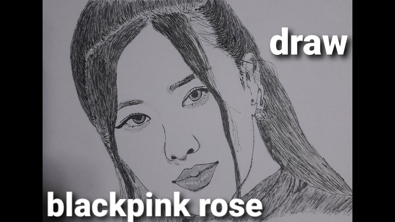 how to draw BLACKPINK ROSE using ballpen - YouTube