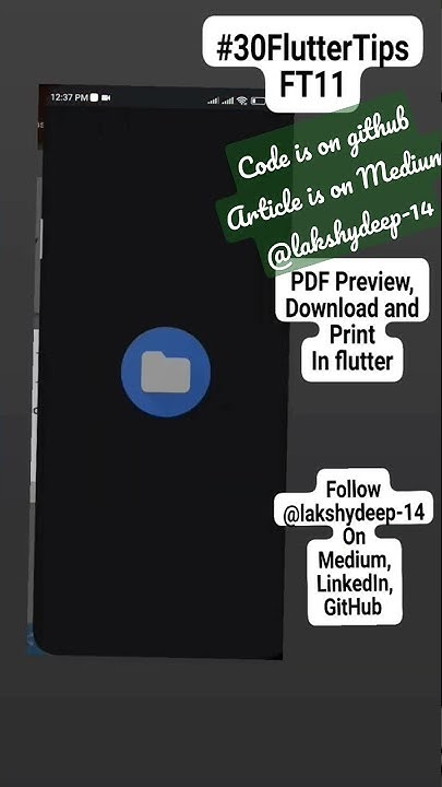 FT11 PDF preview, download and print in Flutter #flutter #30flutterTips #lakshydeepVikram - YouTube