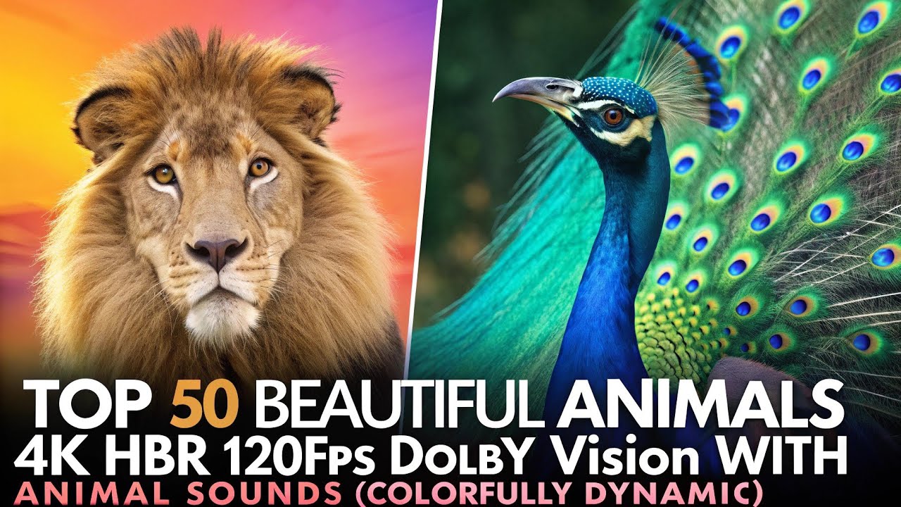 TOP 50 BEAUTIFUL ANIMALS - 4K HDR 120fps Dolby Vision with Animal ...