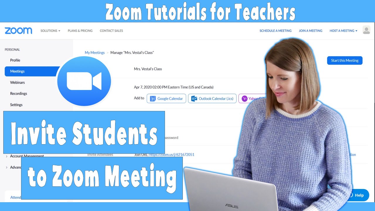 Zoom Tutorials for Teachers Part 8 | Invite Students to Zoom Meeting ...