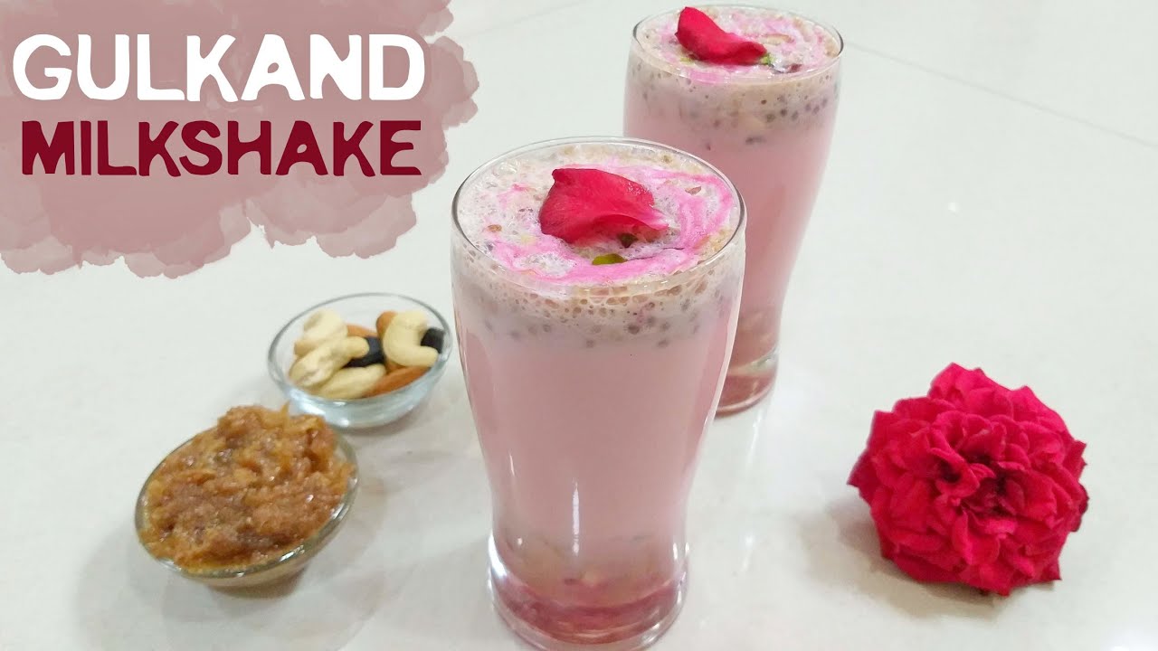 Gulkand Milkshake | 3 mins Healthy Drink | गुलकंद शेक | Manisha Ghate's ...
