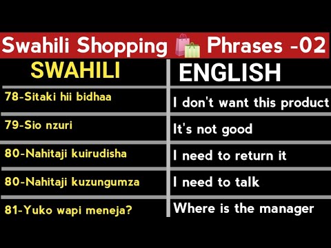 ️Swahili Shopping Phrases🛍🔥|| Swahili to English lessons|| Learn ...