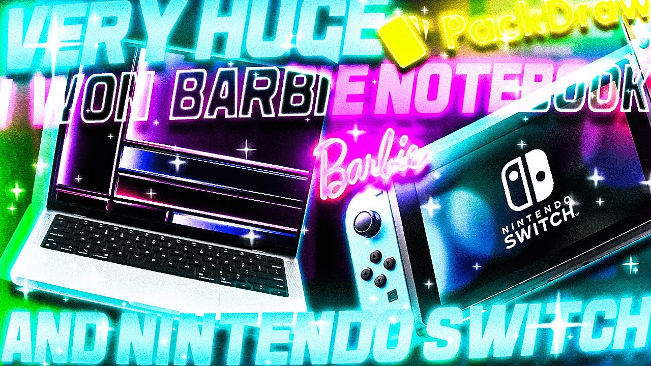 I WON BARBIE MACBOOK AND NINTENDO SWITCH | PACKDRAW PROMO CODE | - YouTube