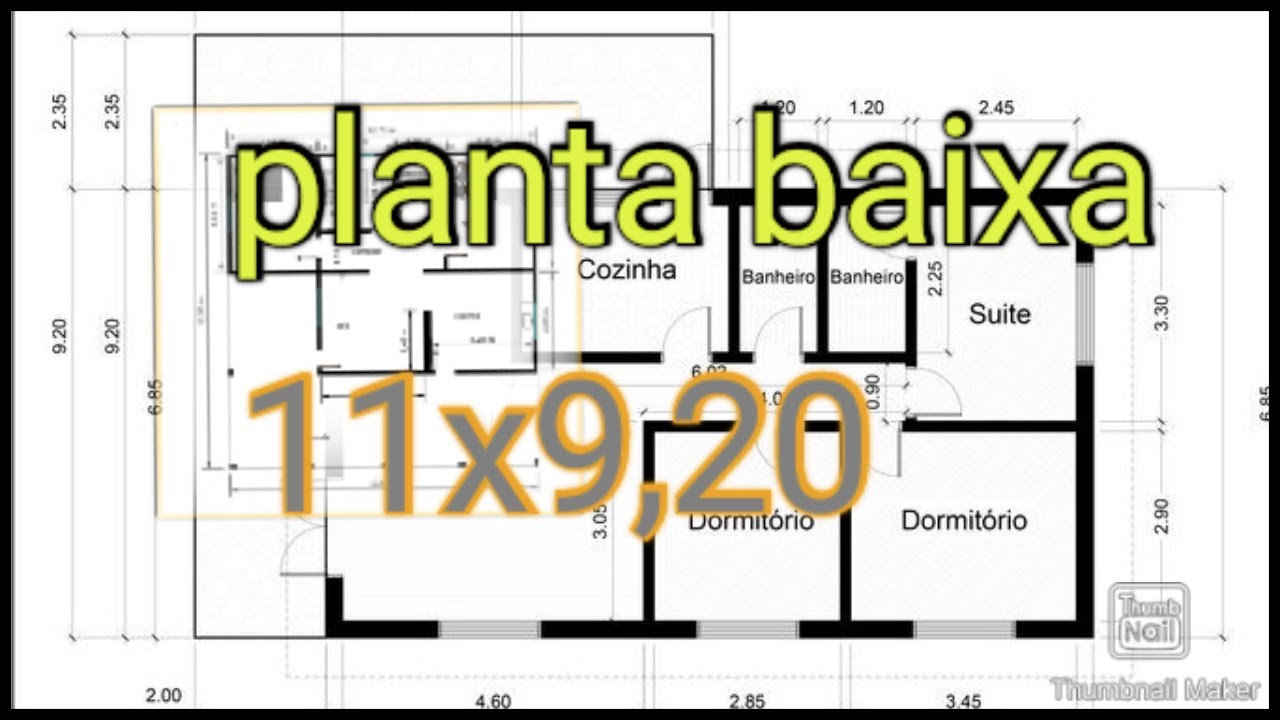 planta baixa 11x9 - YouTube
