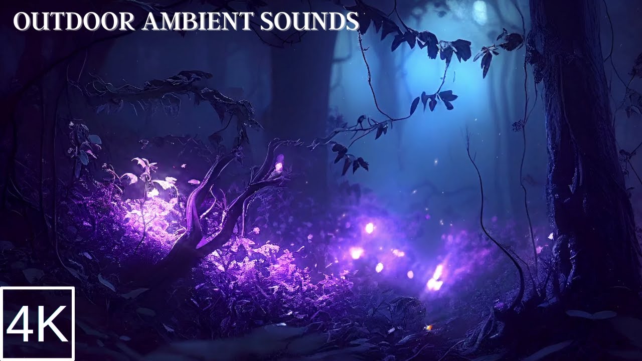 Relaxing Music In A Purple Forest To Fall Asleep Fast | 4K - YouTube