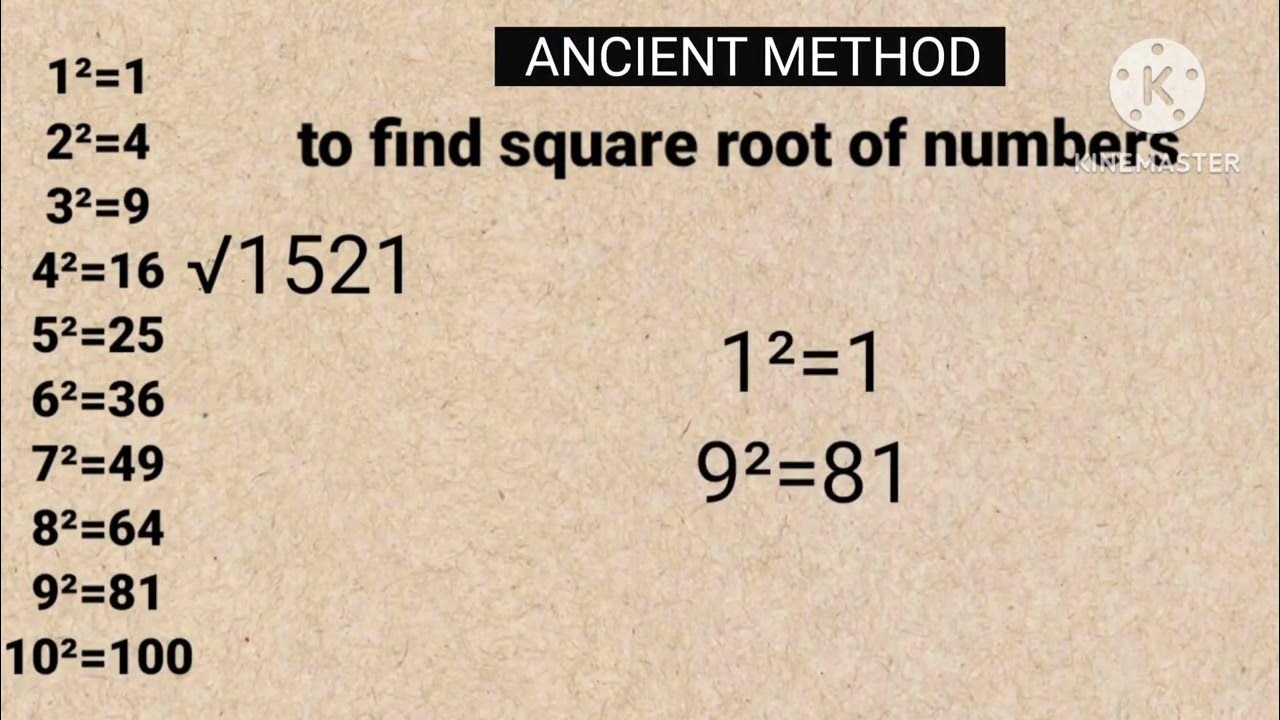 Ancient short tricks/how to find square roots of any number perfect or imperfect. - YouTube