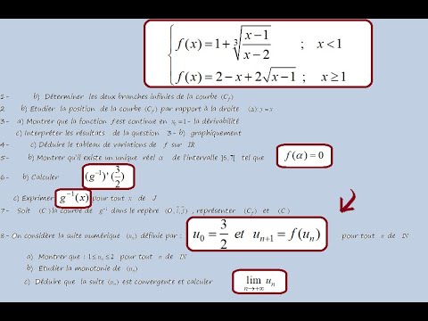 Etude de fonction et suite récurrente -2Apc - YouTube