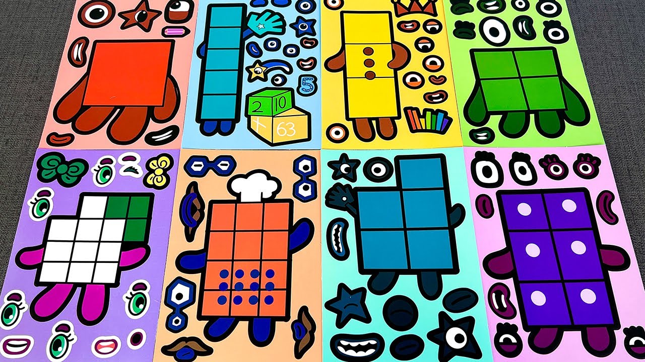 [🟥paper diy🟧] Decorating the Numberblocks Sticker 🟨 넘버블럭스 숫자 스티커 Asmr ...
