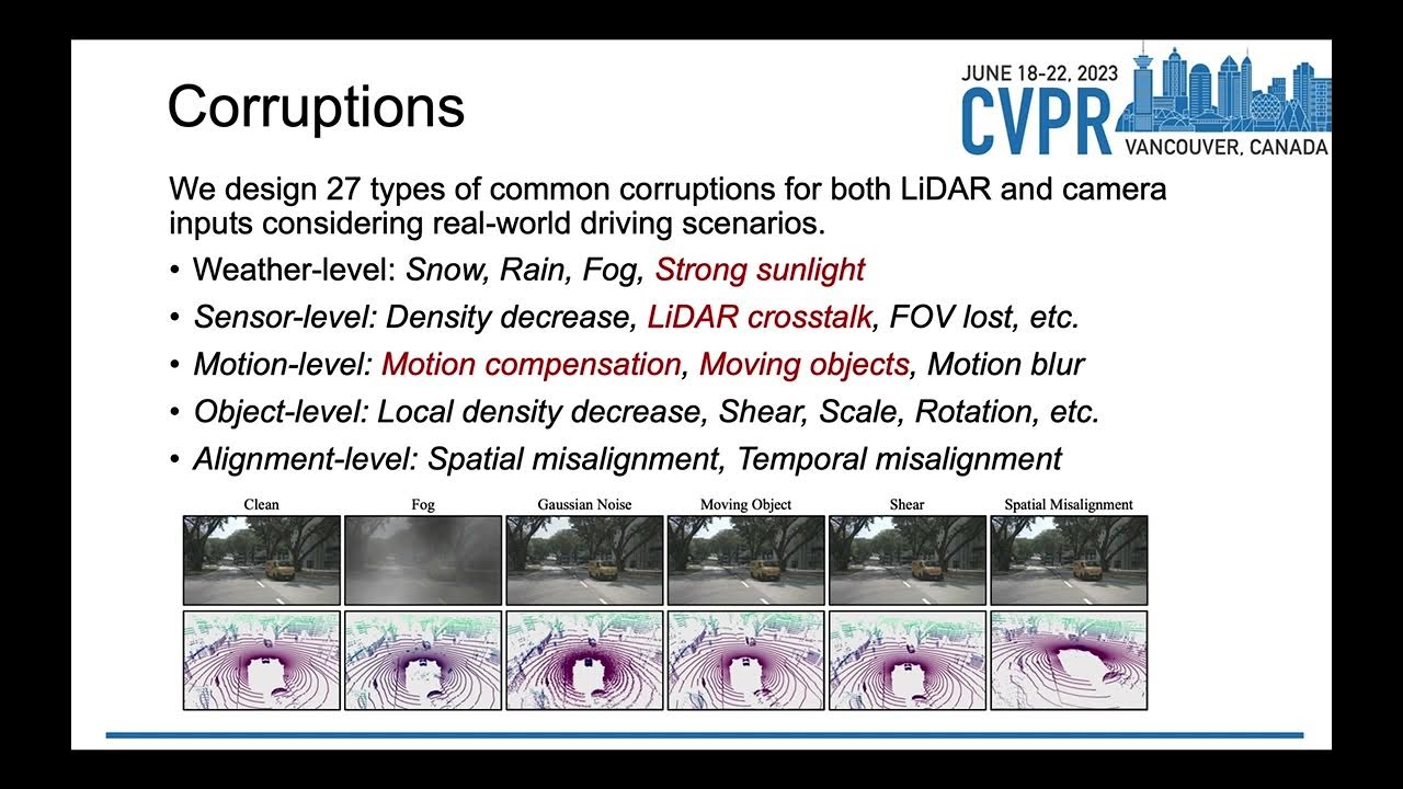 CVPR2023 Benchmarking Robustness of 3D Object Detection to Common Corruptions - YouTube