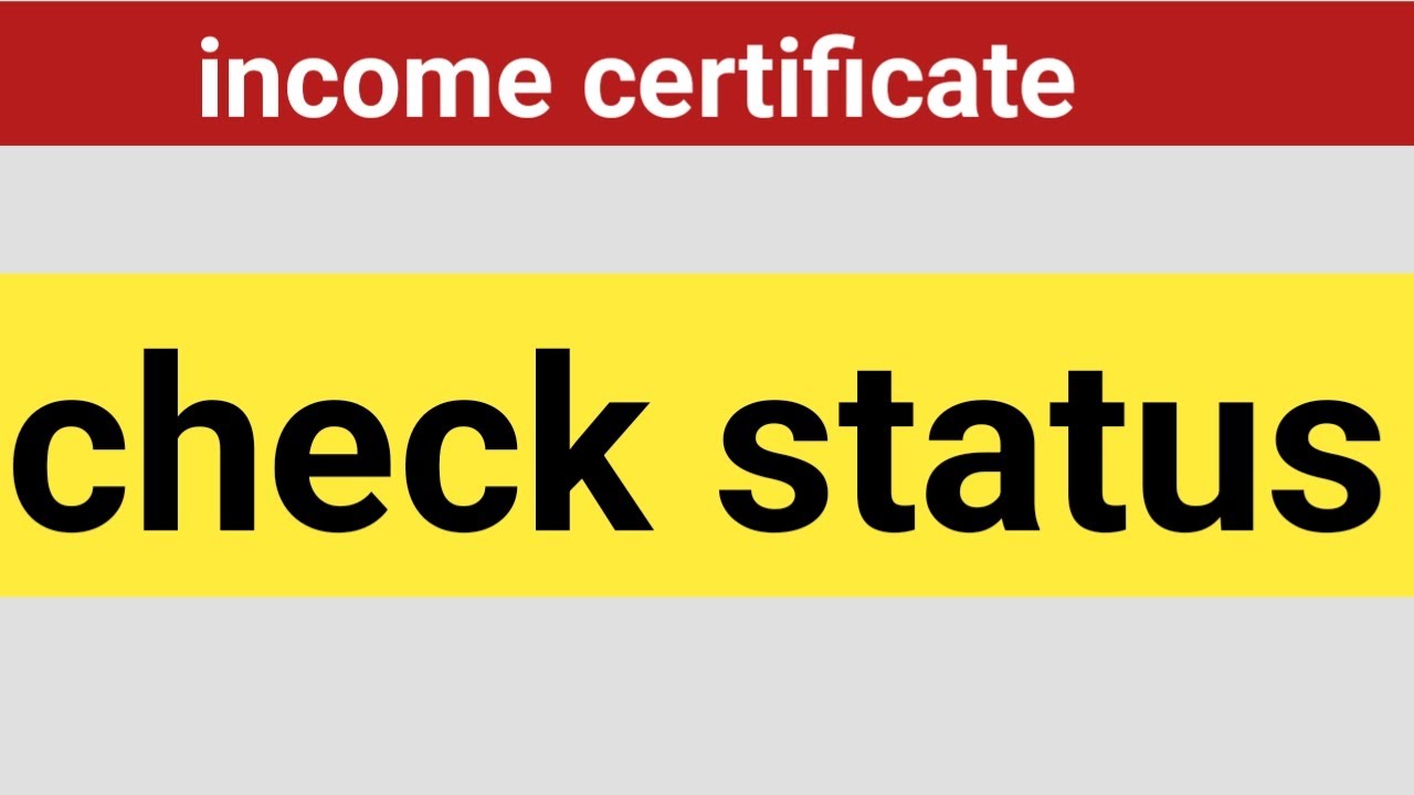 how to check new income certificate status - YouTube