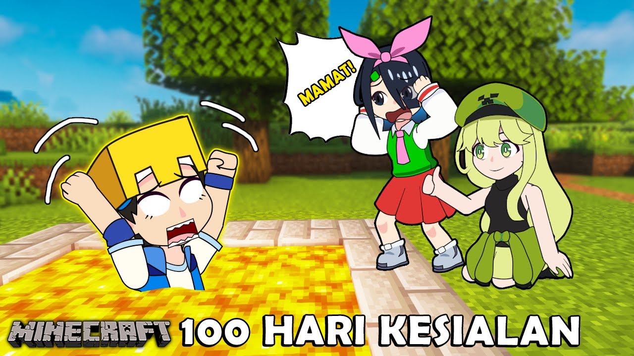 100 hari Full Kesialan Mamat - Animasi Minecraft - YouTube