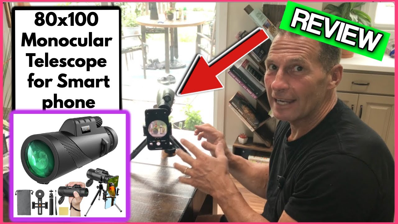 80x100 Monocular Telescope for Smartphone - YouTube