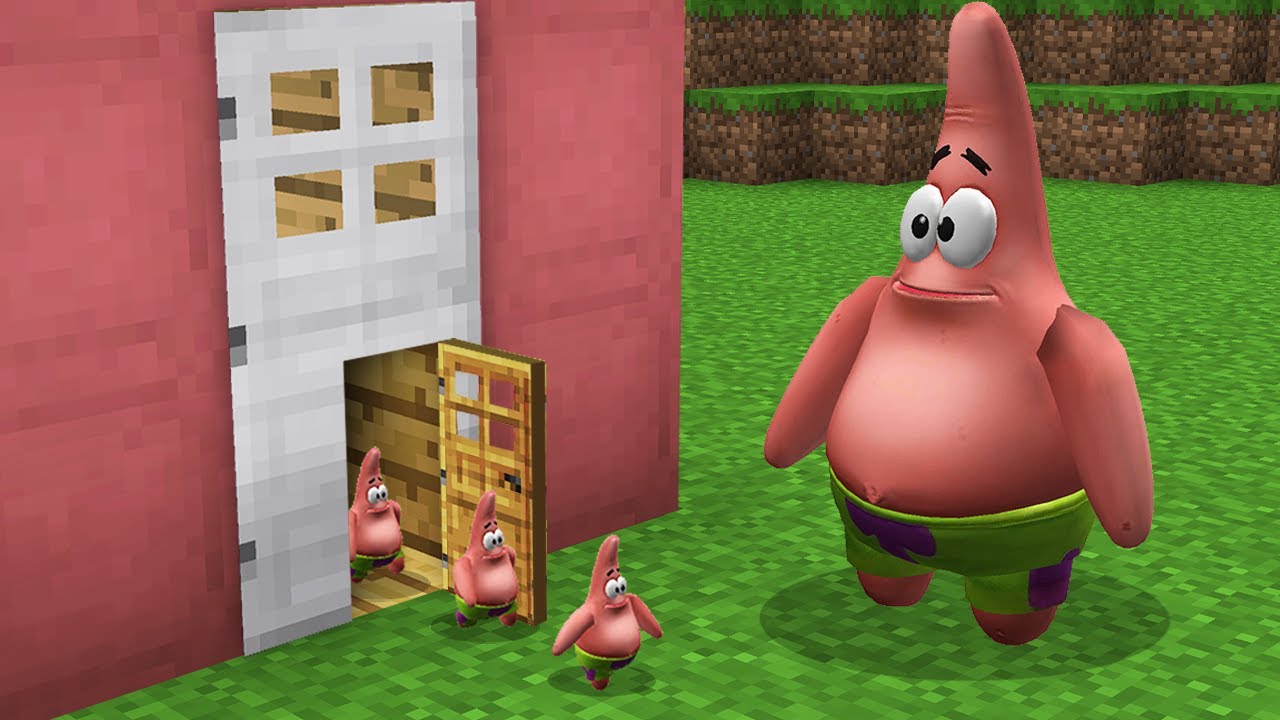 Patrick DOOR inside the DOOR in Minecraft?! Smallest Door SpongeBob ...
