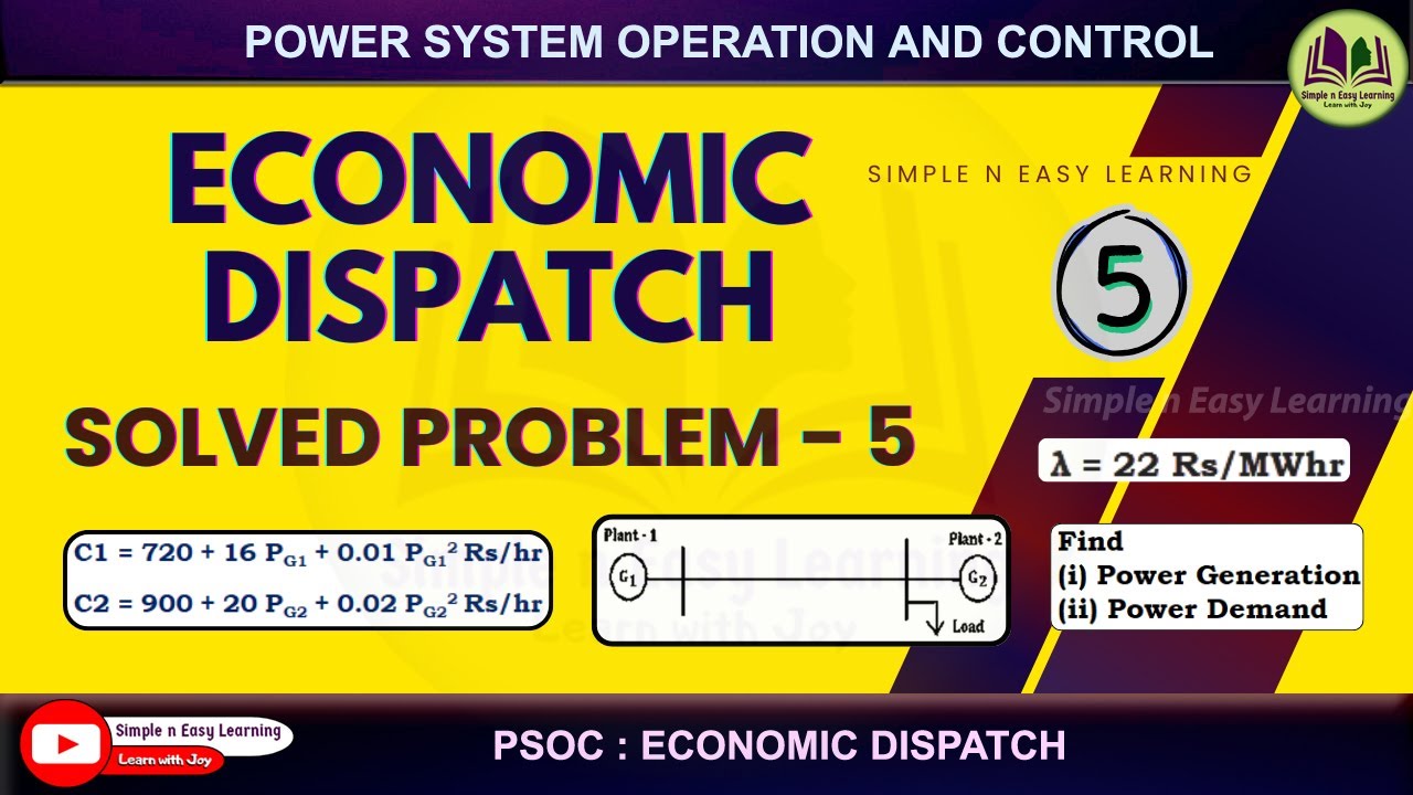 Economic Dispatch with Loss | Solved Problem - 5 | Power system ...