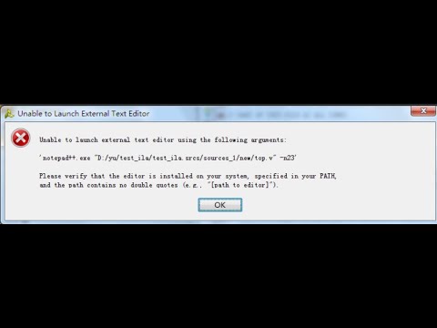 How to set a 3rd party text editor in Vivado? Unable to Launch External Text Editor solution
