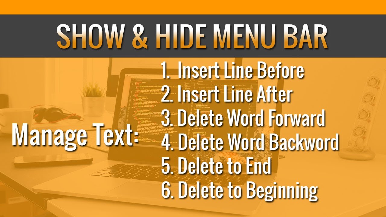 How to show, hide menu and manage Text Line in sublime text 3 [#11 ...