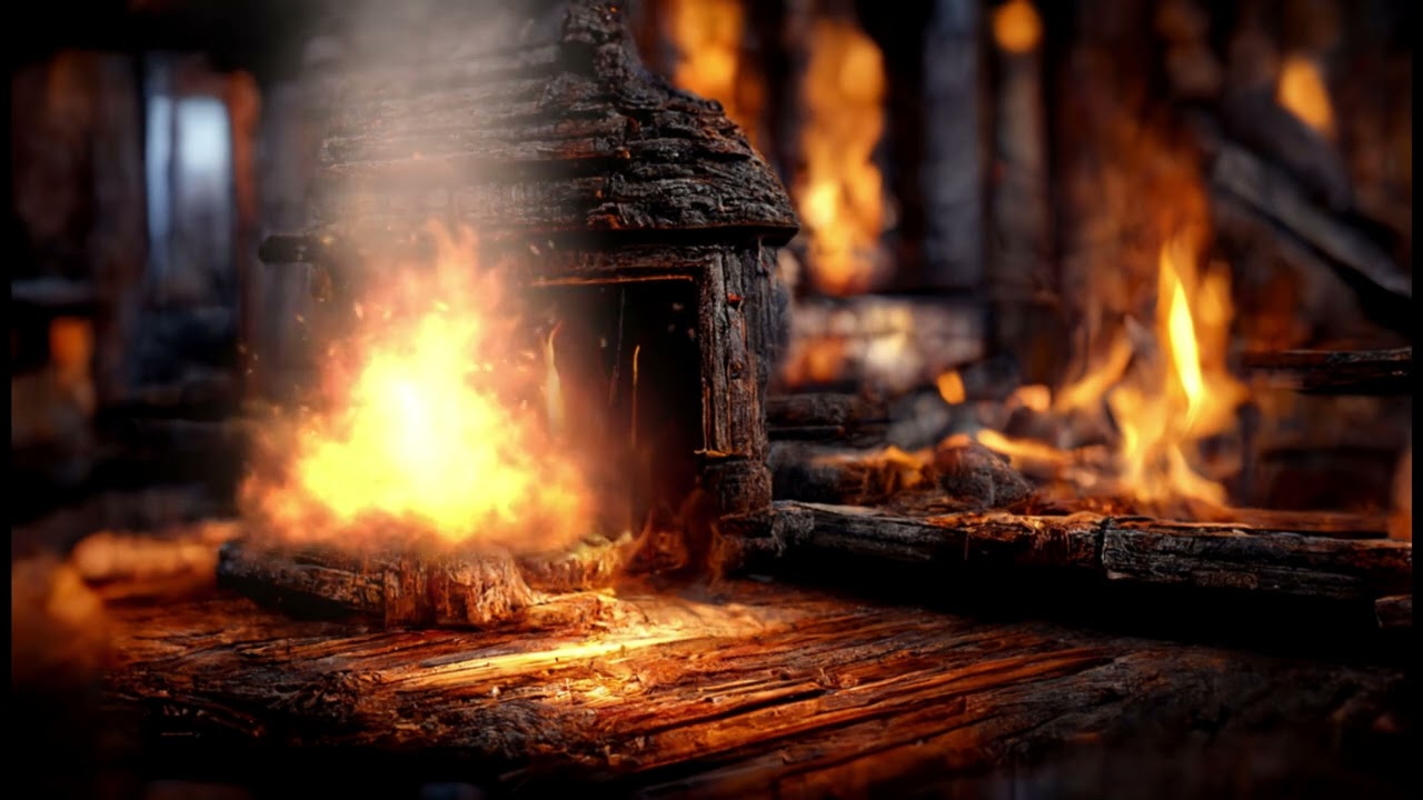 Relaxing Fire Ambience With A.I. Generated Background( background ...