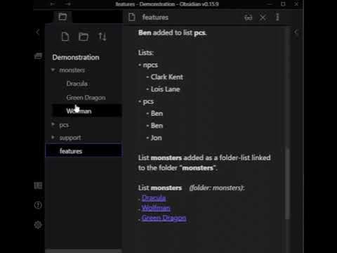 Obsidian: Inline Scripts: Using the "list" shortcut-file to manage lists - YouTube