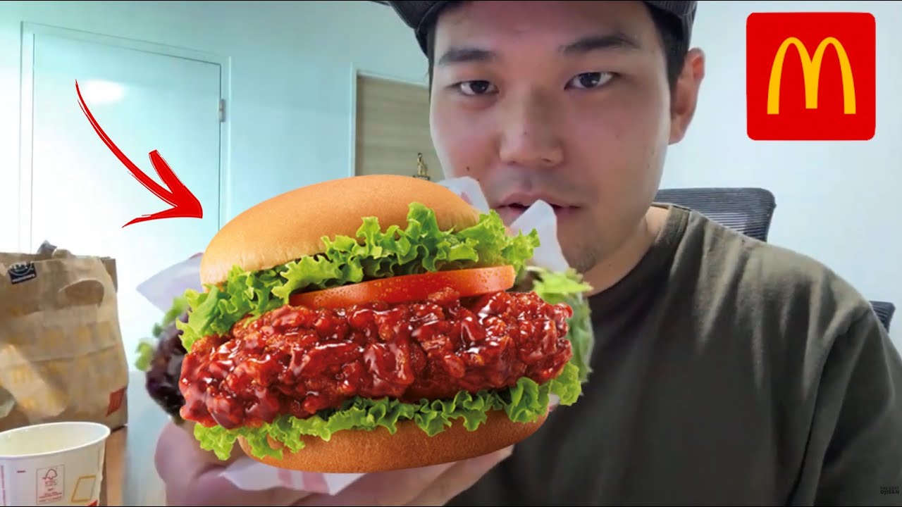 Trying Mcdonalds New Korean Burger Jjang Jjang Burger Review Youtube