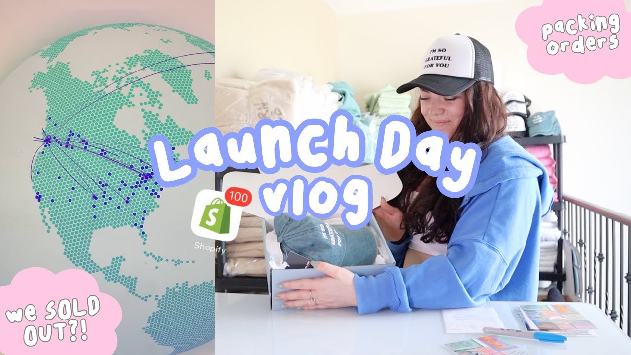 LAUNCH DAY VLOG | pack 50+ orders with me! 📦 - YouTube
