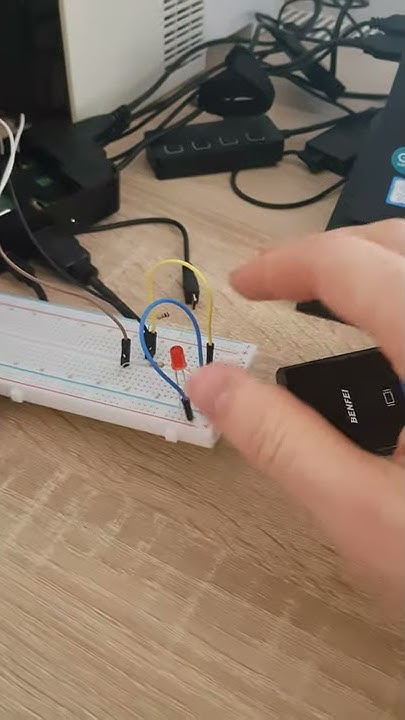 Raspberry Pi blink an LED when a push button is not pressed - YouTube