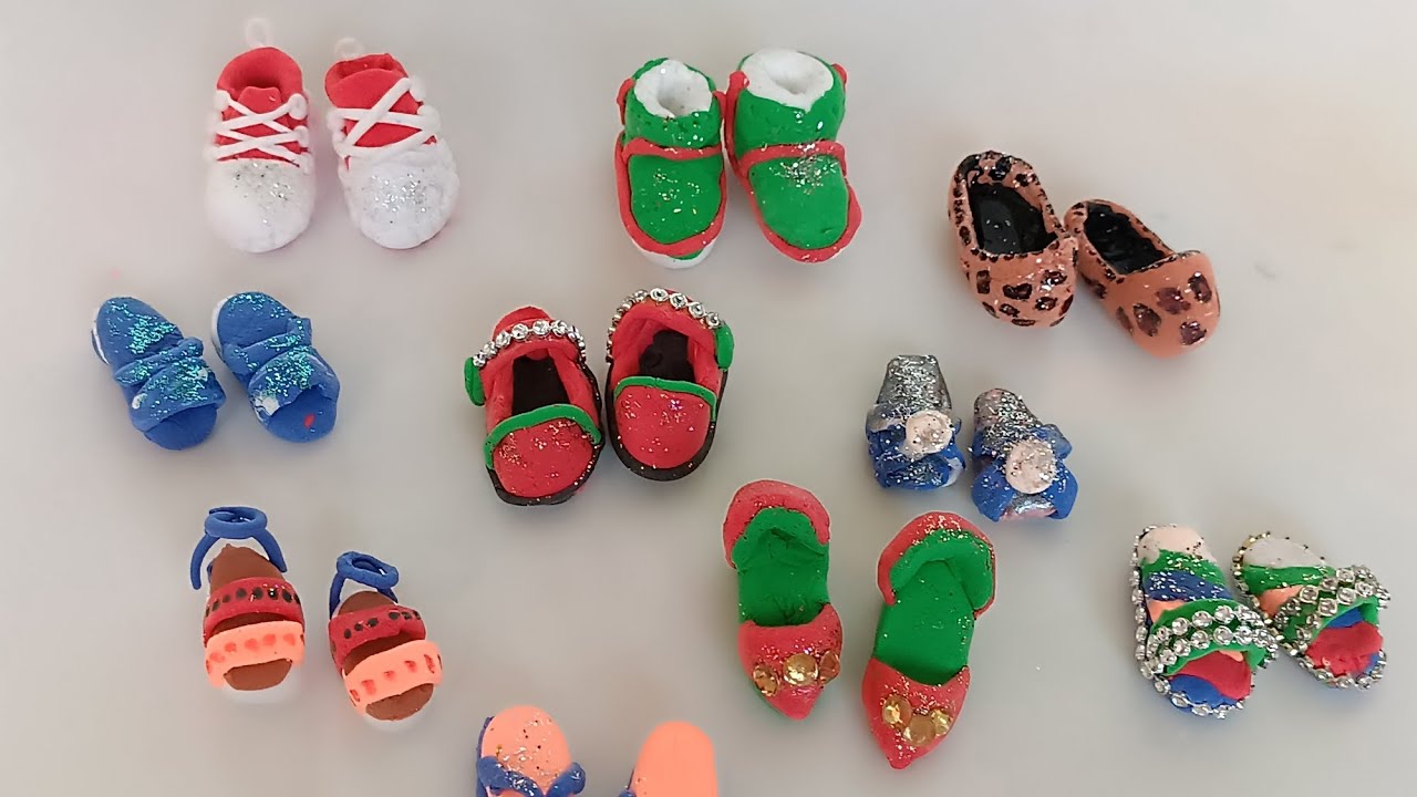 💥DIY How to Make Polymer Clay Miniature Cute Shoes | DIY Miniature ...