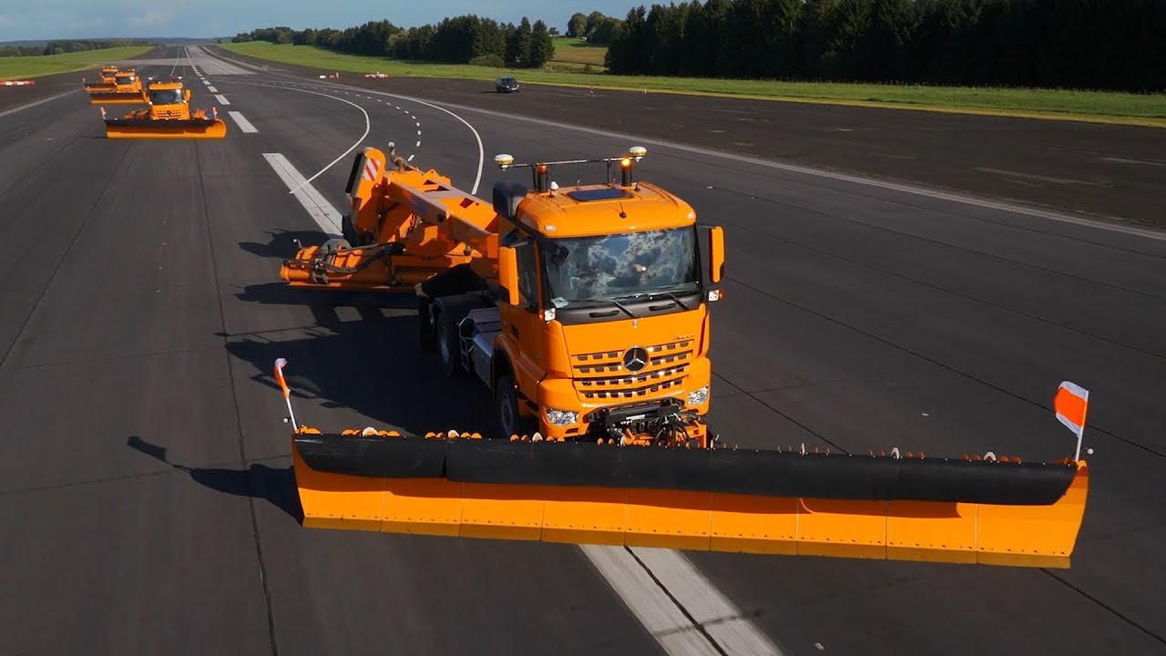 Mercedes-Benz Remote Truck Automated Airfield Ground Maintenance - YouTube