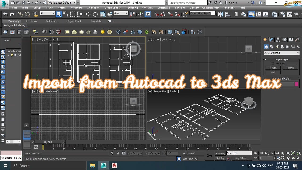 Import from AutoCAD drawing to 3ds Max | creating DXF file | AutoCAD ...