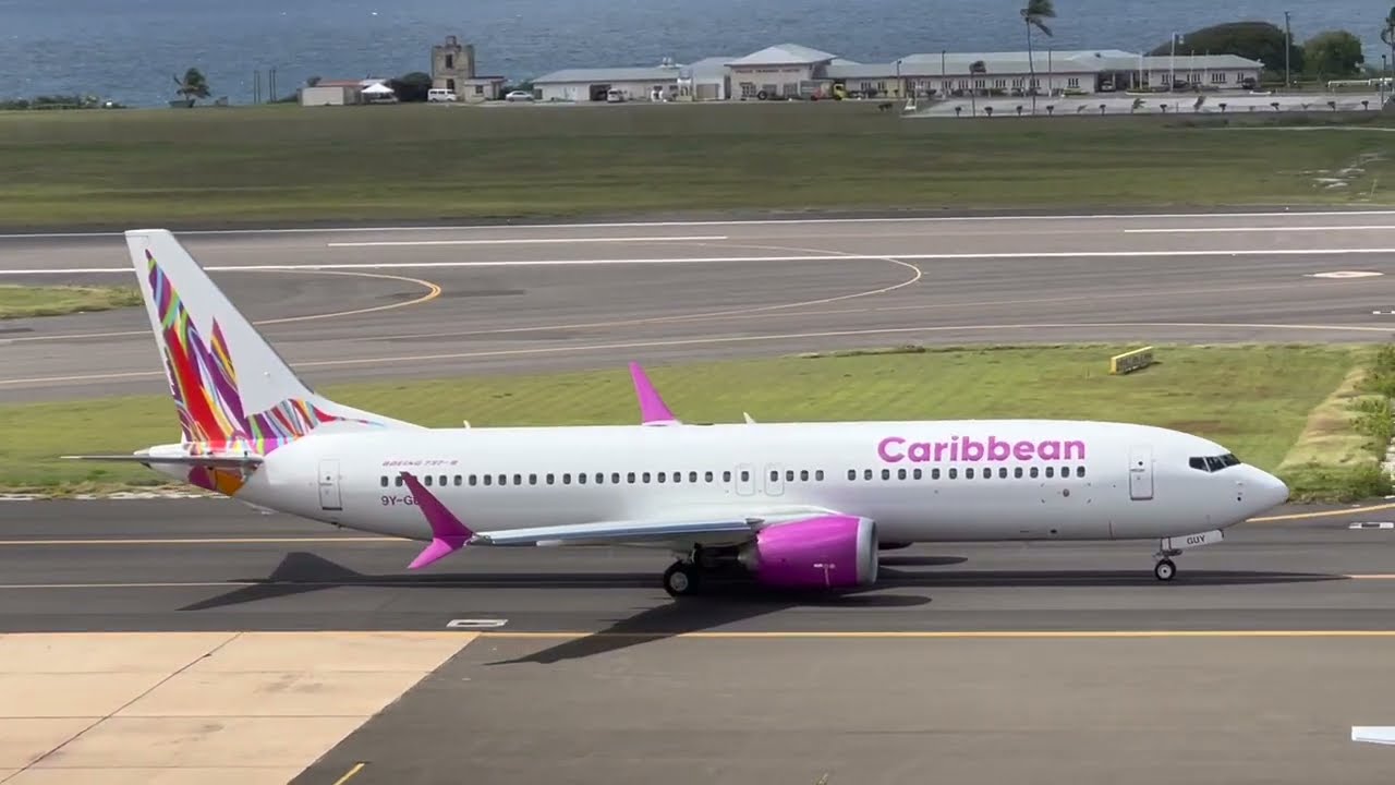 Caribbean Airlines Boeing 738 Max in Barbados - YouTube