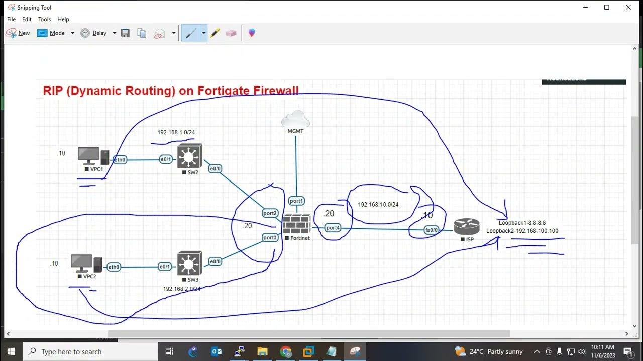 How to Configure RIP routing protocol on Fortigate firewall - YouTube