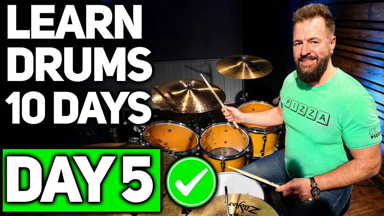 Drums Lesson 5 - Play 5 NEW SONGS TODAY! [Free 10 Day Starter Course ...