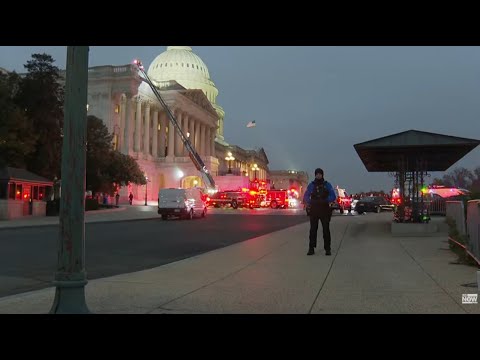 Fire in subway station under US Capitol building