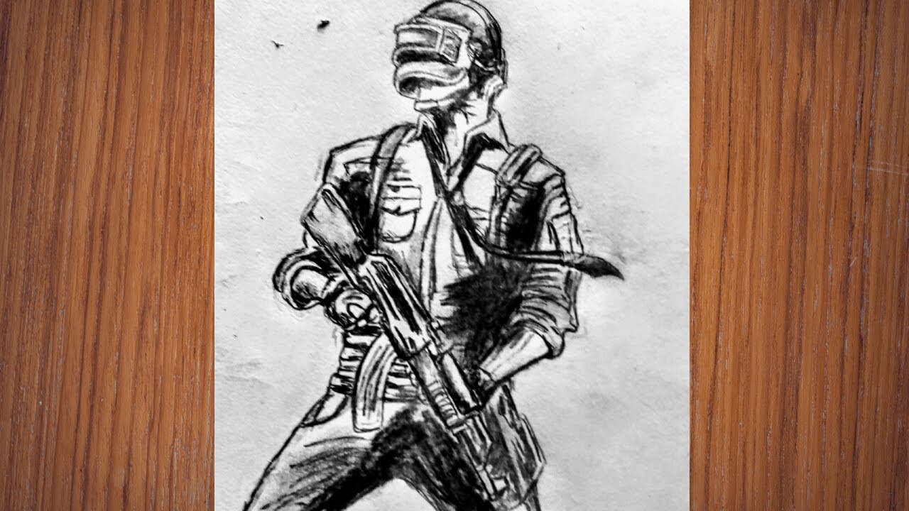 Pubg man sketch easy step to step || how to draw pubg ||sakib rajput ...