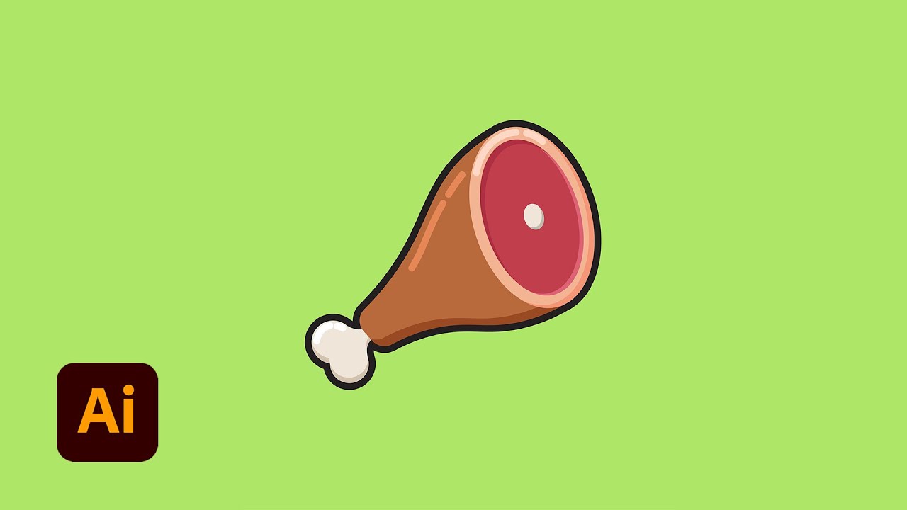 Drawing a Ham Leg (Adobe Illustrator CC Speed Vector Art) - YouTube