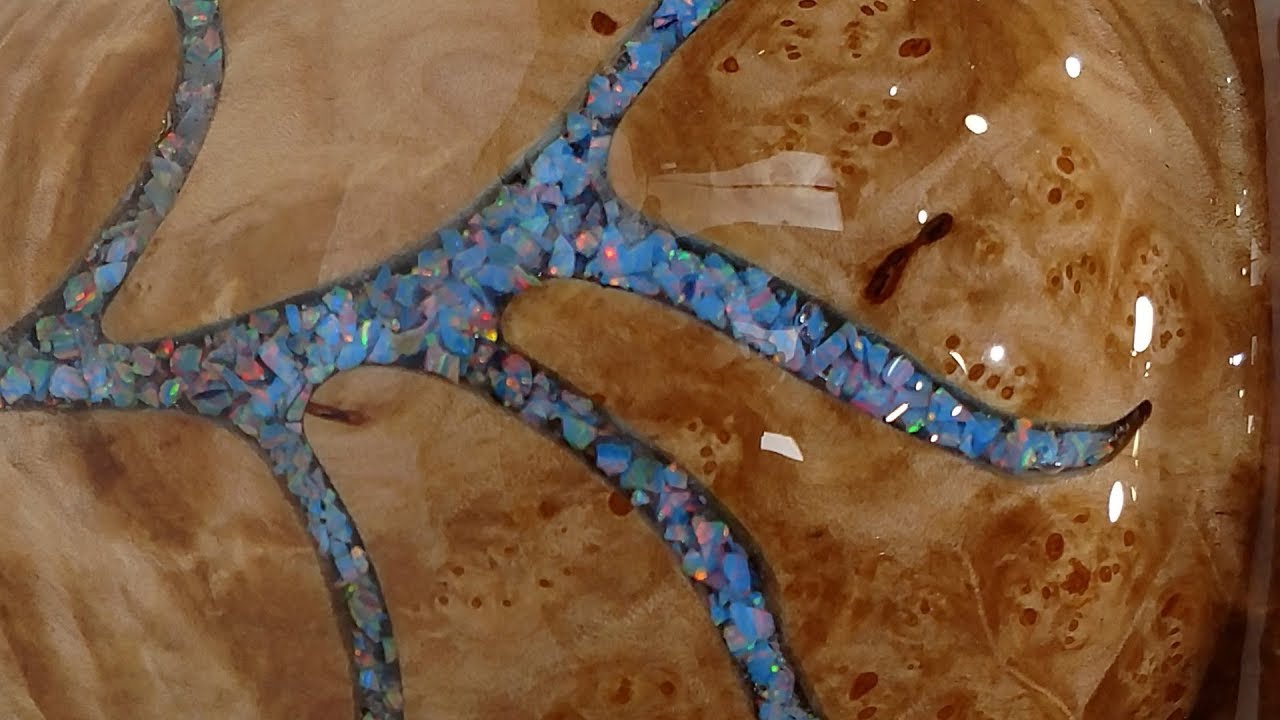 Woodturning - Opal Inlay and a Resin Finish - YouTube