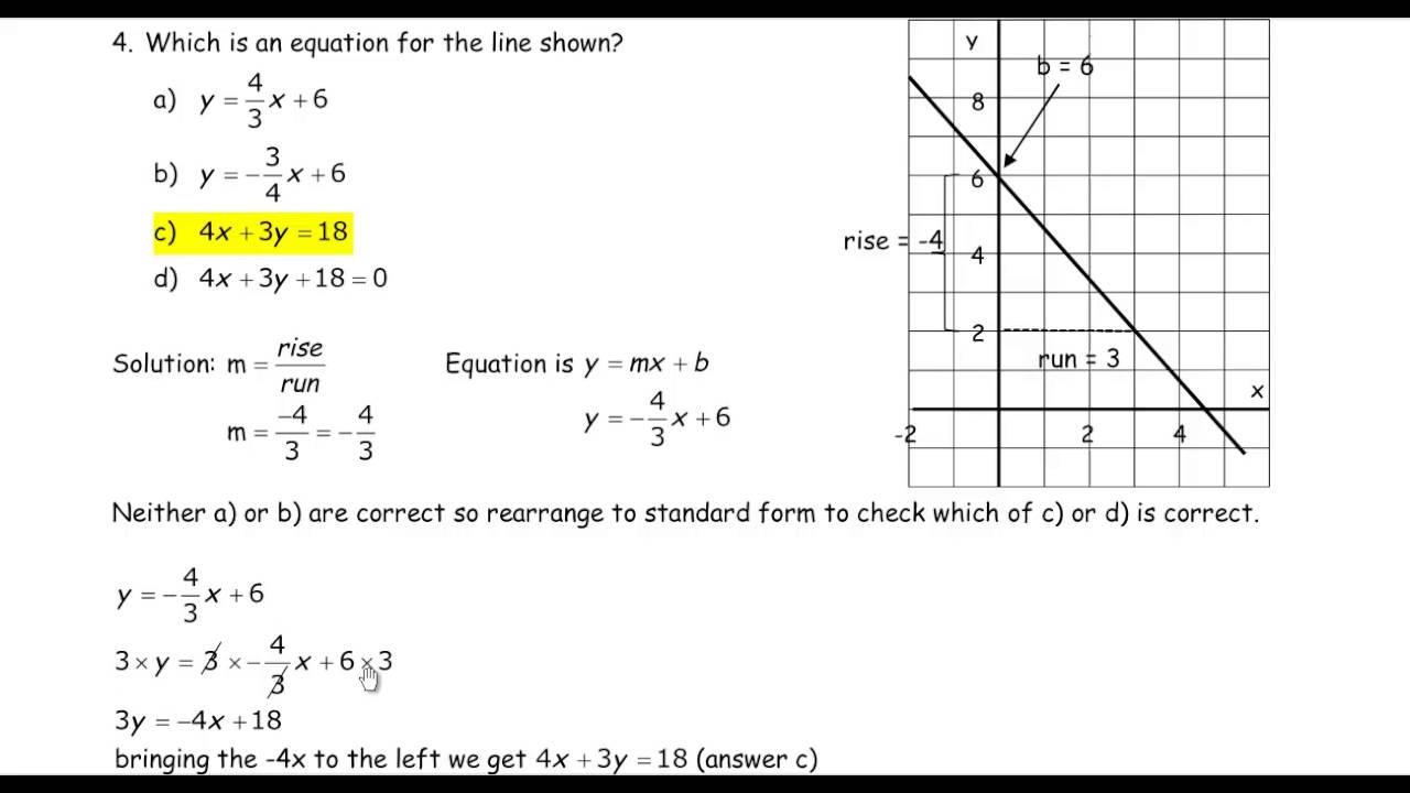 Question 4 Linear Relations - YouTube
