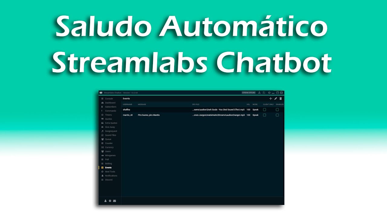 Eventos en Streamlabs Chatbot - YouTube