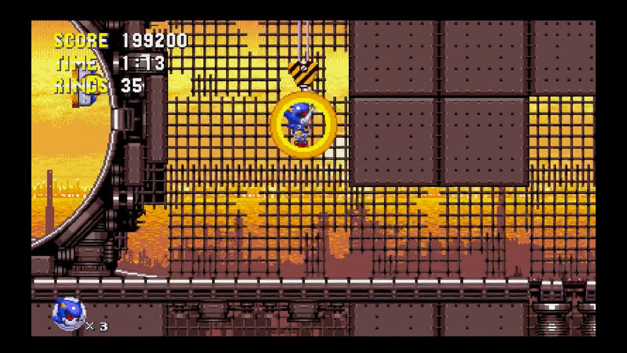 Sonic Triple Trouble 16 Bit Sunset Park Zone Act 1 Metal Sonic