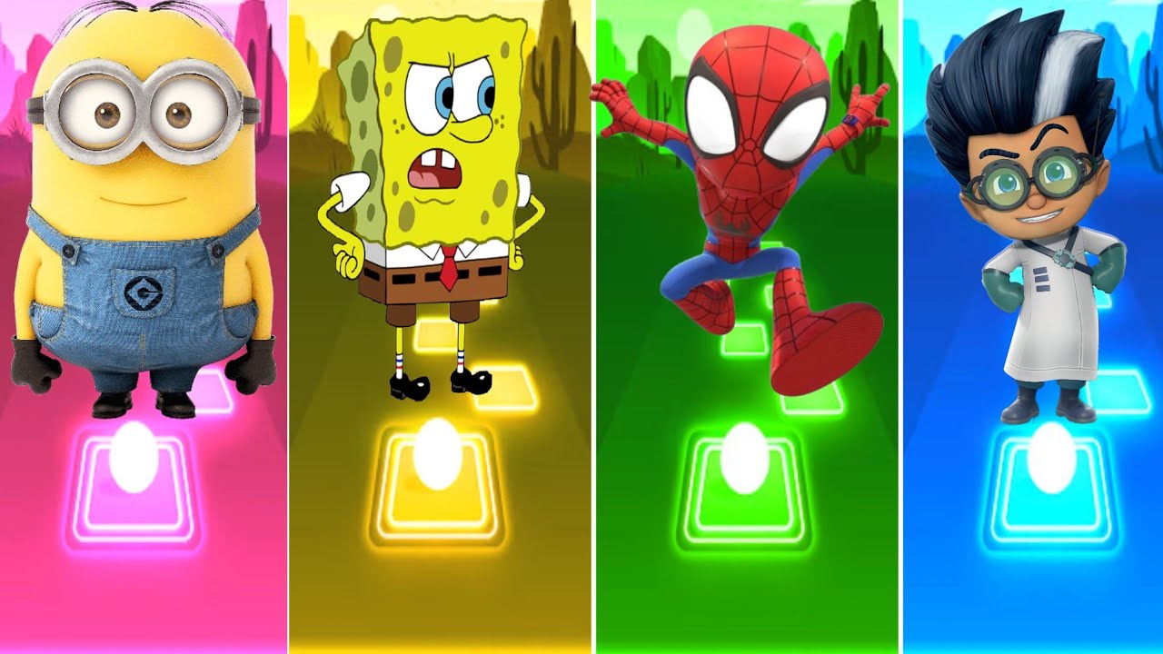 Tiles Hop - Minions 🆚 SpongeBob 🆚 Marvel's Spidey 🆚 Super Romeo 🎶 Who ...